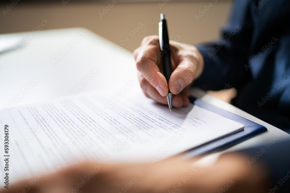 Lawyer Signing Business Contract Legal Document Stock Photo | Adobe Stock