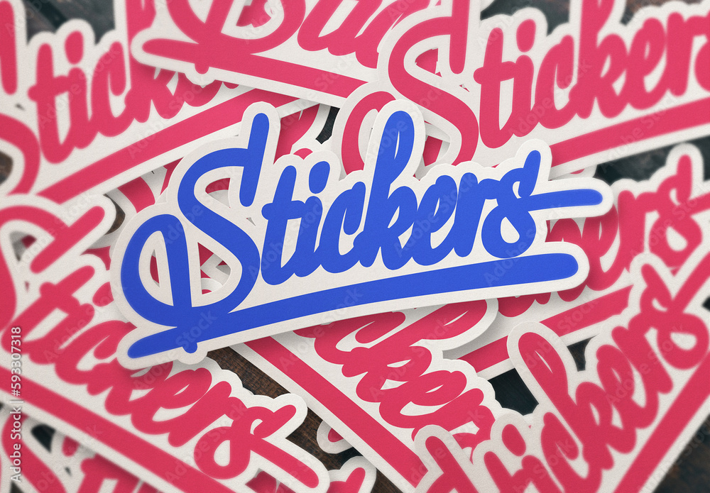 Sticker Mockup Template Paper Texture Round Rectangle Square Stock ...