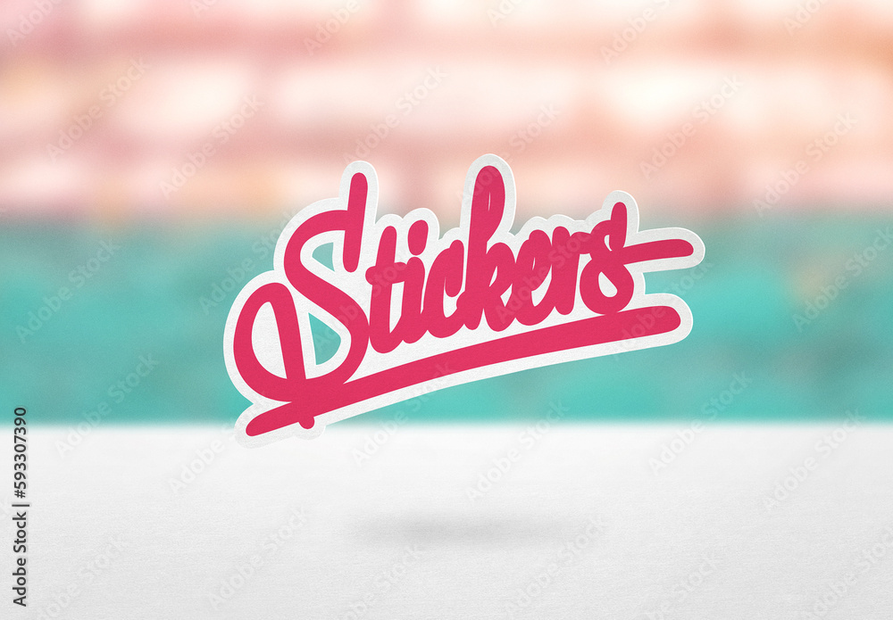 Sticker Mockup Template Paper Texture Round Rectangle Square Stock ...