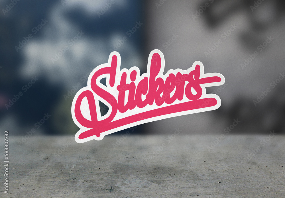 Sticker Mockup Template Paper Texture Round Rectangle Square Stock ...