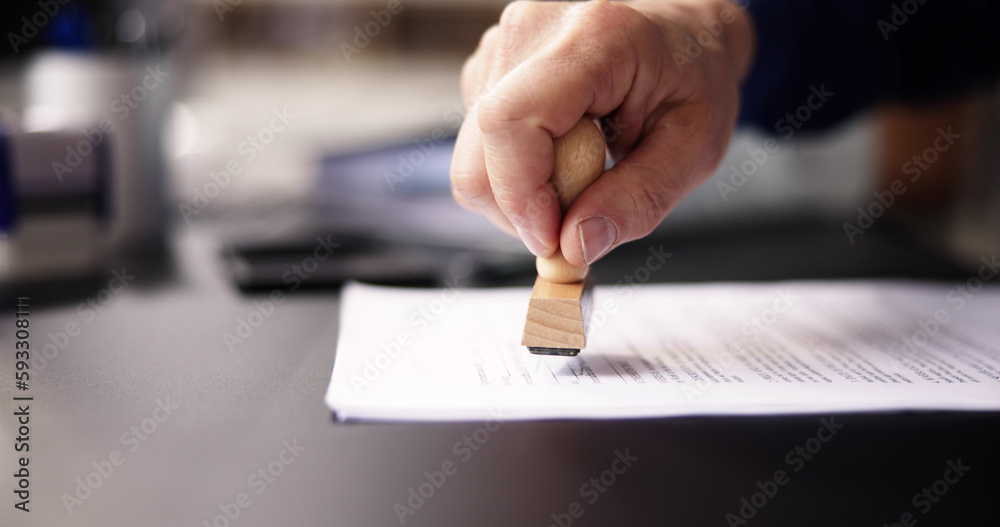 Approved Notary Stamp Rubber Stamp Stock Photo | Adobe Stock