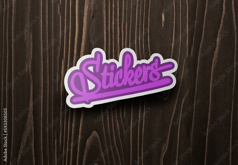 Sticker Mockup Template Paper Texture Round Rectangle Square Stock ...