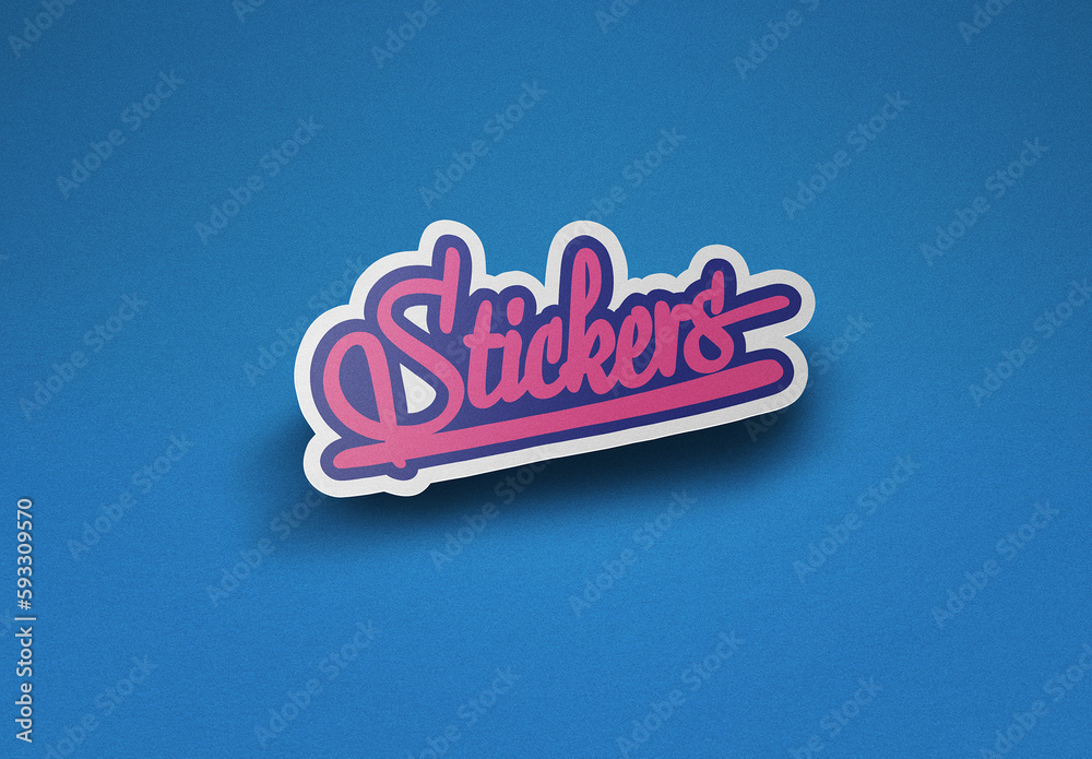Sticker Mockup Template Paper Texture Round Rectangle Square Stock
