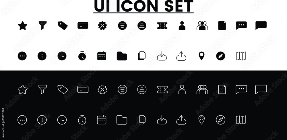 UI Icons set 2. The set consists of essential and commonly-used icons ...