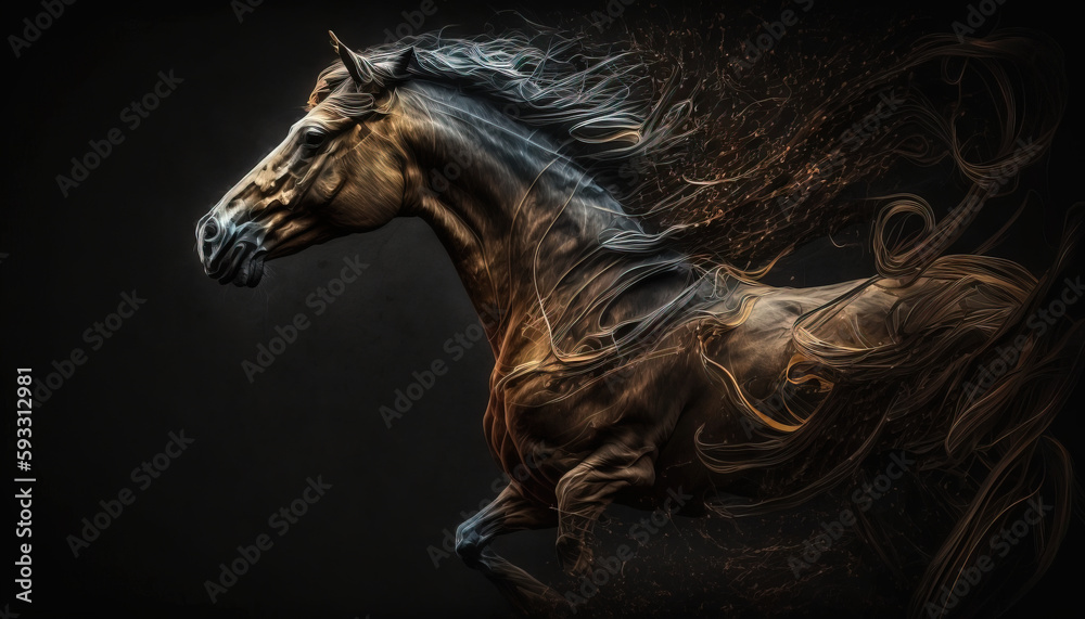 Horse animal abstract wallpaper. Contrast background stallion in vivid ...