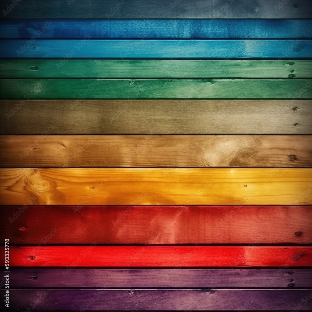 Rainbow wooden planks background. Rainbow wood texture. Colorful wooden ...
