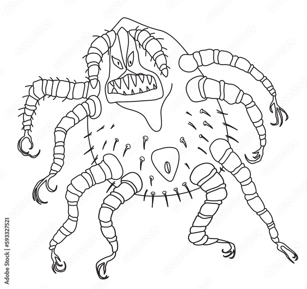 Harvest mite. Vector illustration of cartoon arachnid insect ...