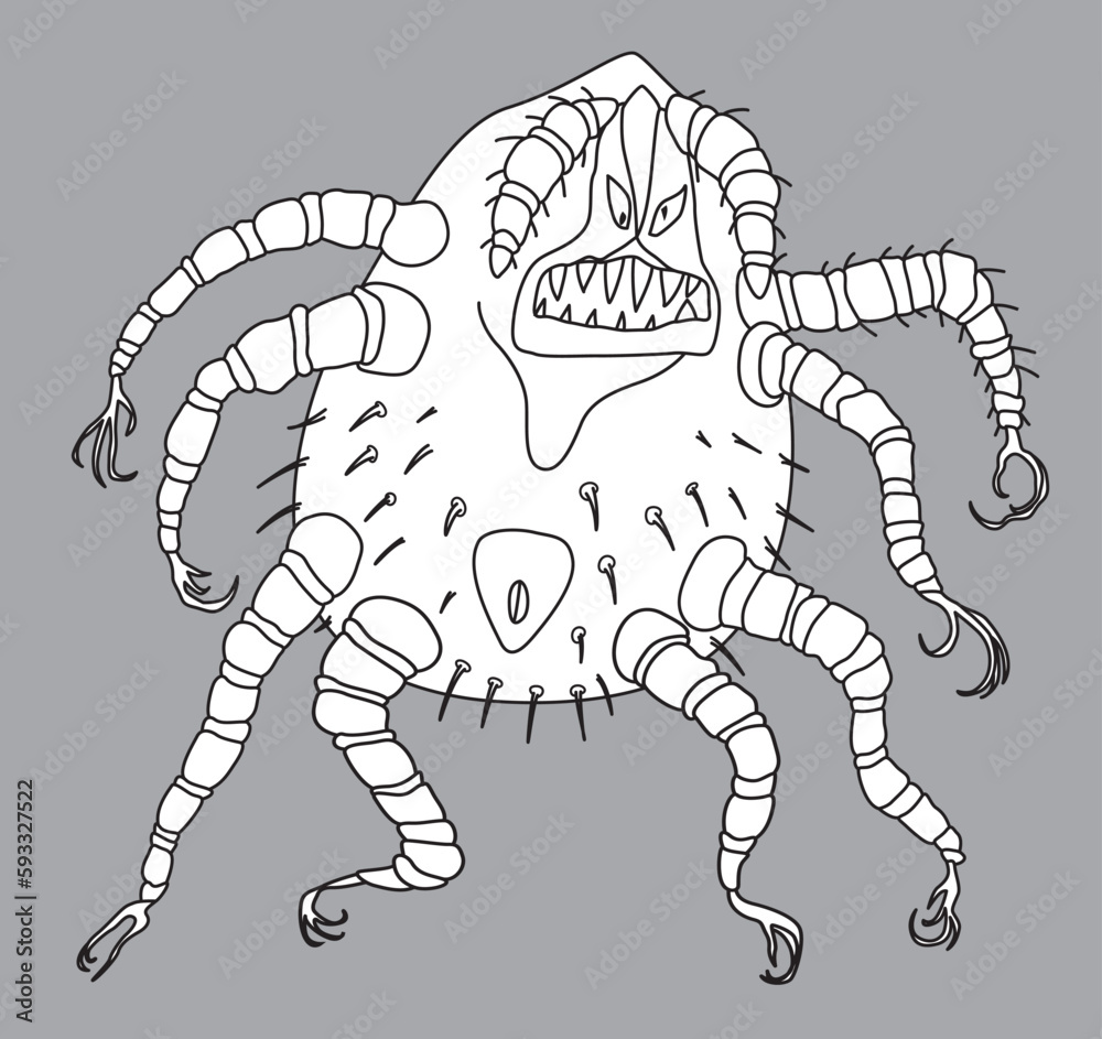 Harvest mite. Vector illustration of cartoon arachnid insect ...