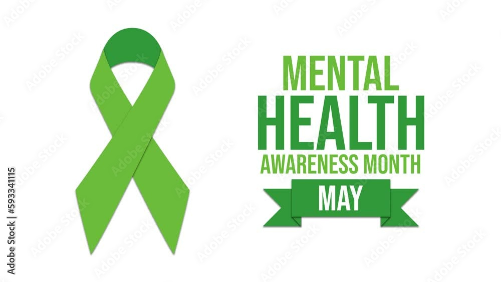 Mental Health Awareness Month in May 4k animation. Annual campaign in ...