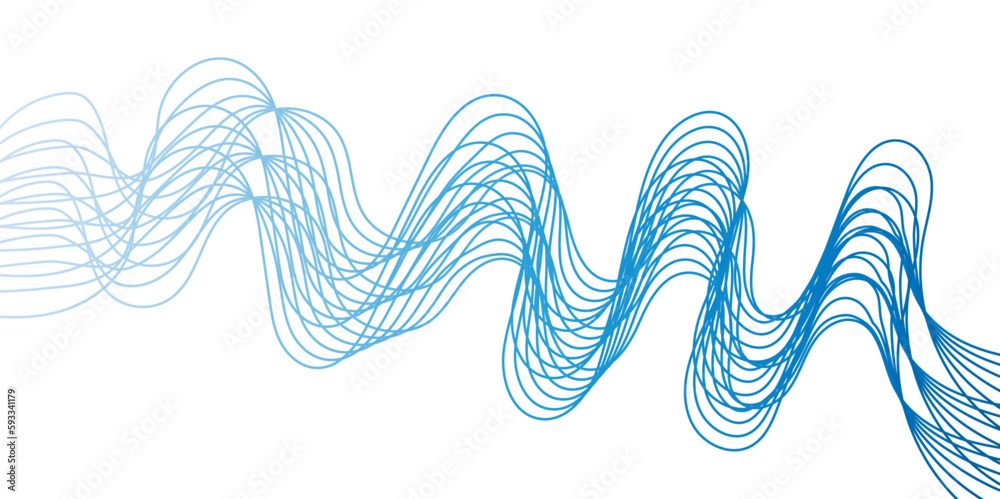 Abstract blue wave lines pattern for banner, wallpaper background ...