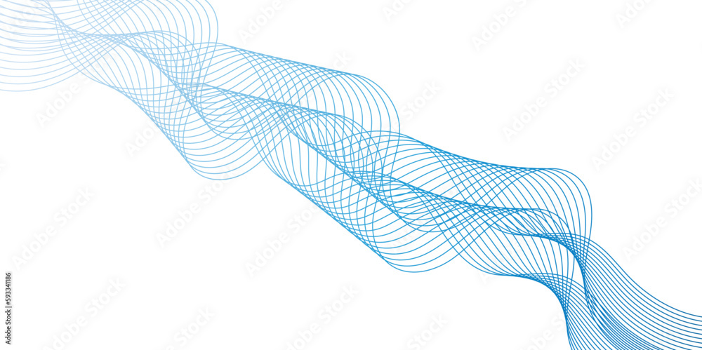 Abstract blue wave lines pattern for banner, wallpaper background ...