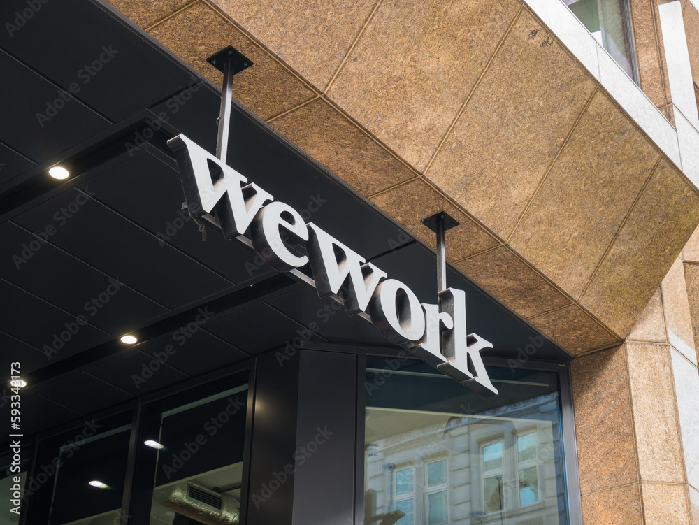 Fotka „London, UK, April 15th 2023:Wework main entrance office sign ...