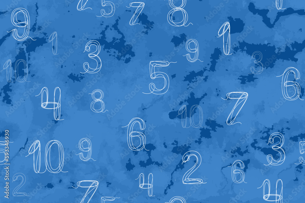 Seamless pattern of numbers. Textured watercolor aesthetic. Arabic ...