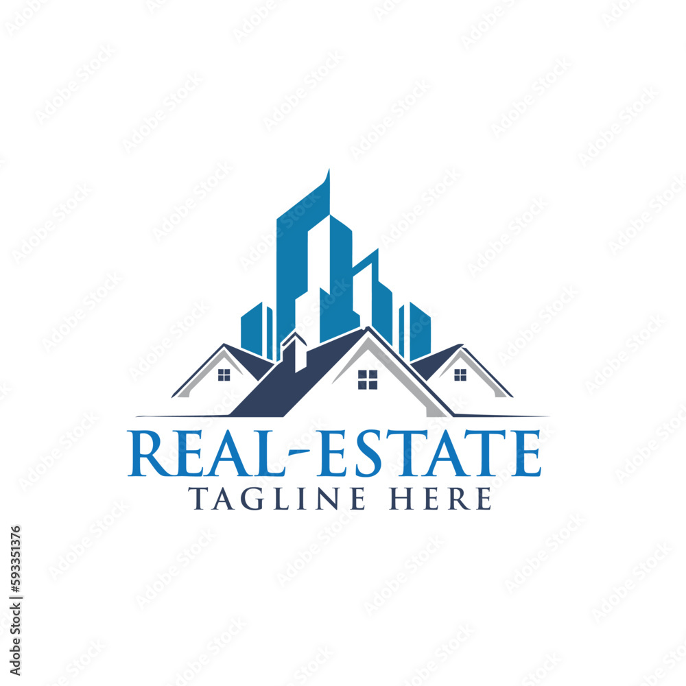 house building logo design free template Stock Vector | Adobe Stock