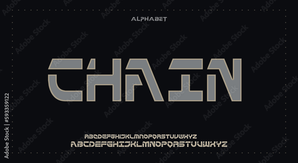chain Abstract Fashion Best font alphabet. Minimal modern urban fonts ...