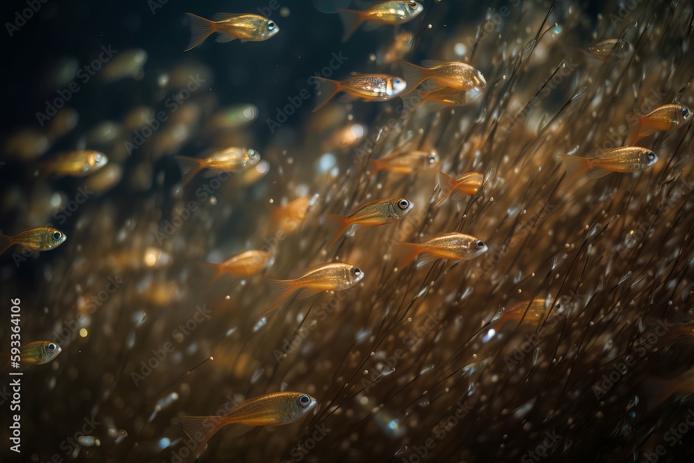 Schools of tiny fish swarm around you like glittering jewels as you ...