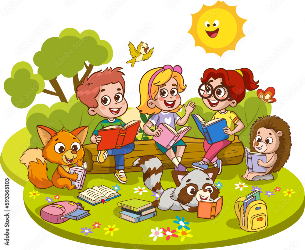 Reading Together Clipart
