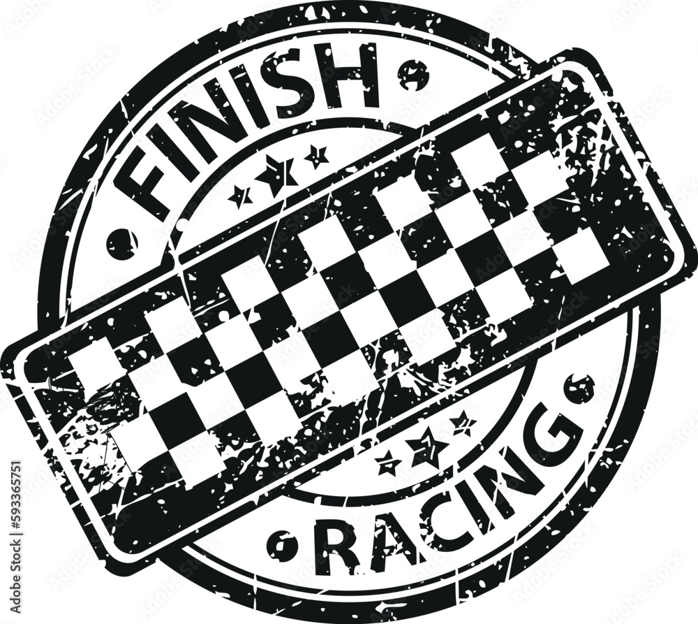 checkered Finish Racing NASCAR Flag Stamp With Grunge Effect texture ...