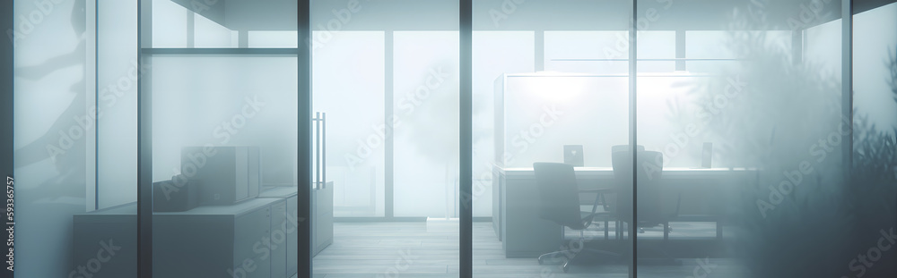 The design of a glass-walled office replaces traditional opaque walls ...