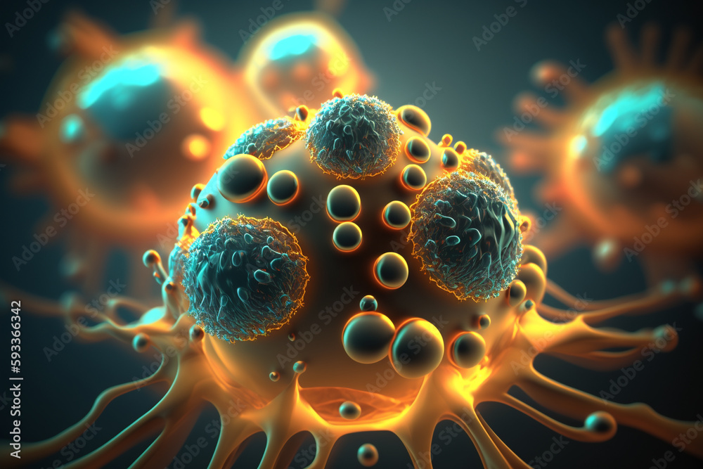 Oncology. Cancer cells. Chemotherapy. treatment for malignant in a ...