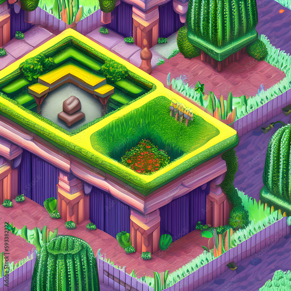 Generic Isometric Environment. Colored Pencil Style. Content for RPG ...
