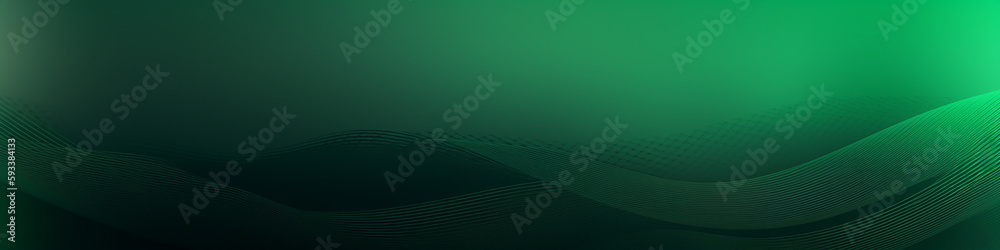 Gradient color change black green with waves horizontal banner ...