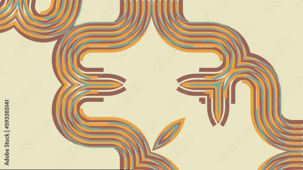 Vidéo Stock Retro 70s geometric animation, vintage rainbow color lines ...