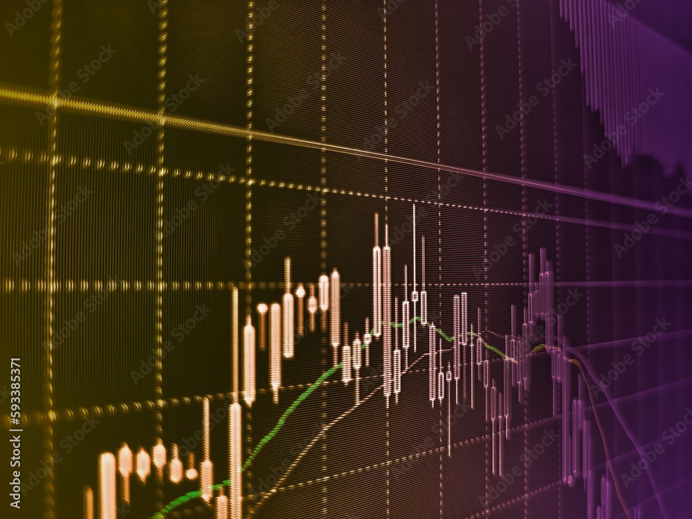 Stock market trading graph and candlestick chart for financial ...