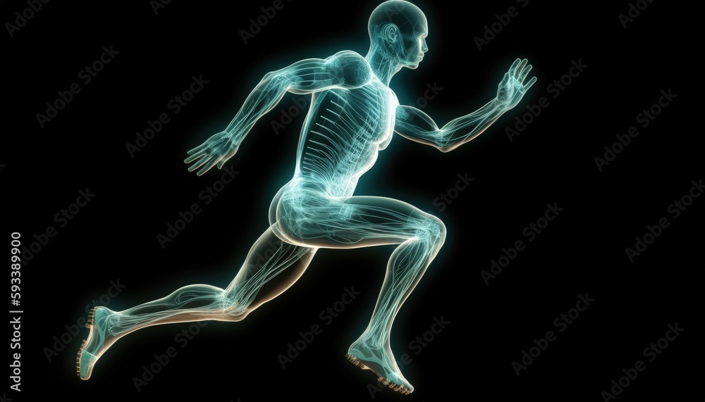 x-ray effect transposed over body of an athlete Stock Illustration ...