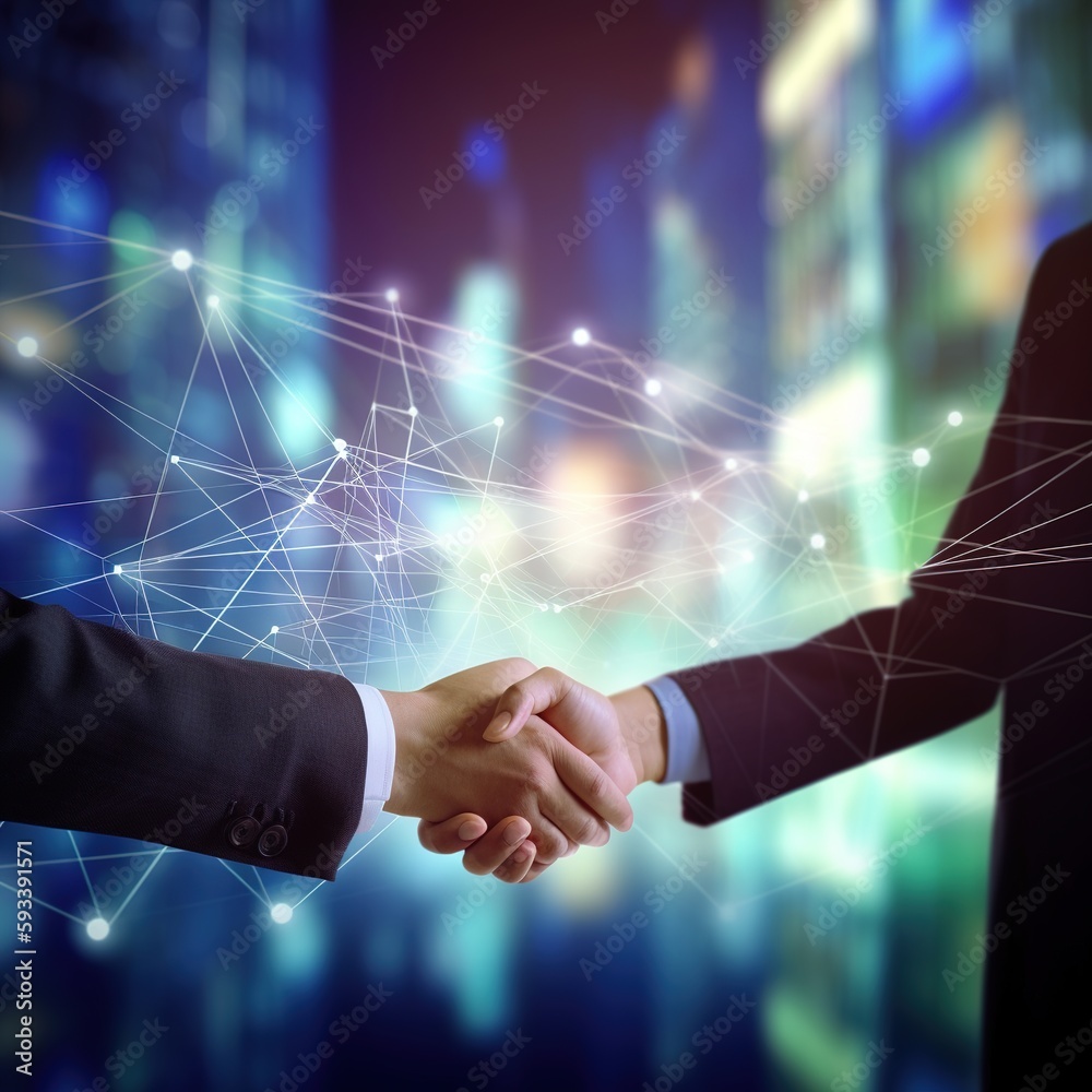 Handshake concept of international partnership logistics import export ...