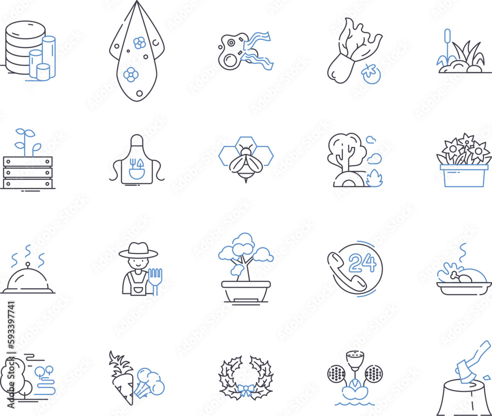 Farming factory outline icons collection. Farming, Factory, Agriculture ...