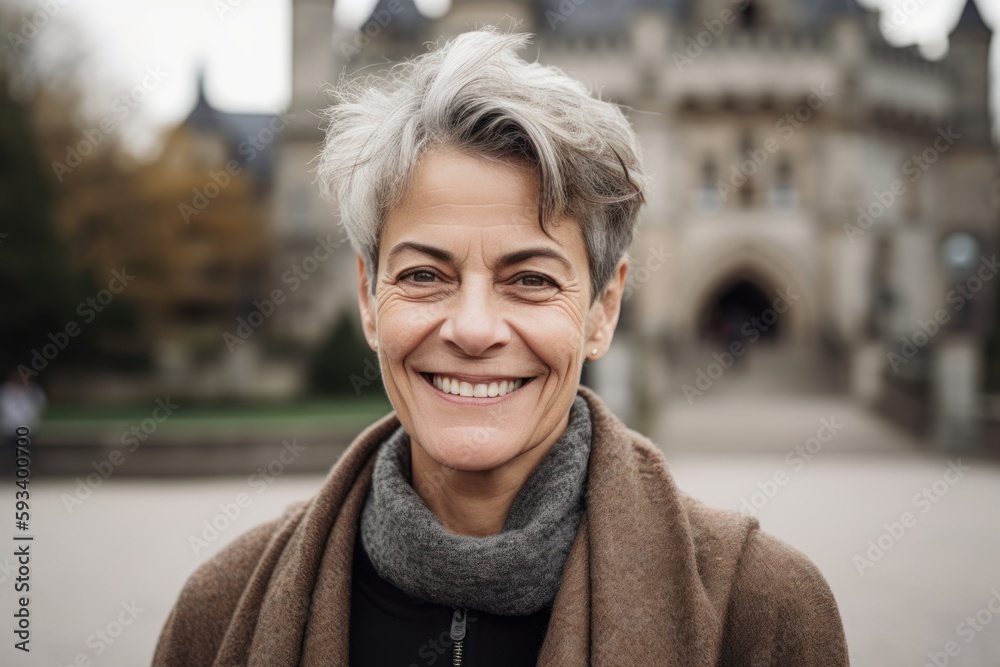 Group portrait photography of a cheerful woman in her 50s wearing a ...