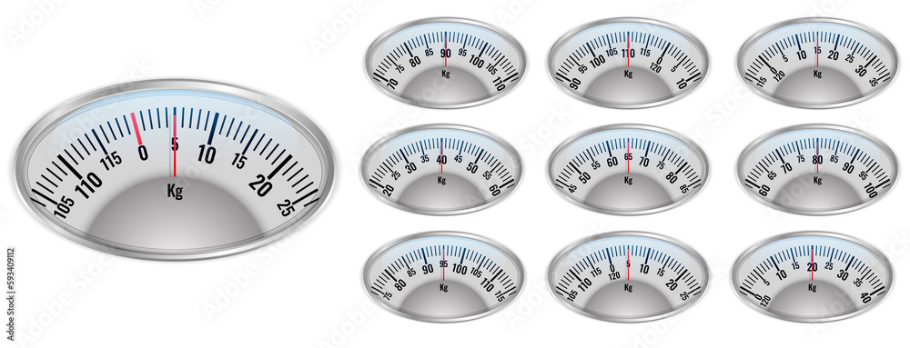 realistic bathroom scale for weighing machine isolated - 3d illustrator ...
