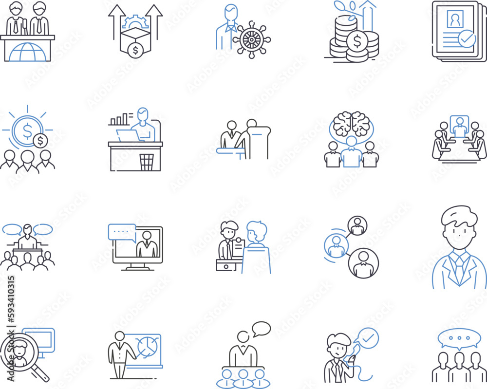 Staff and planning outline icons collection. Staffing, Planning ...