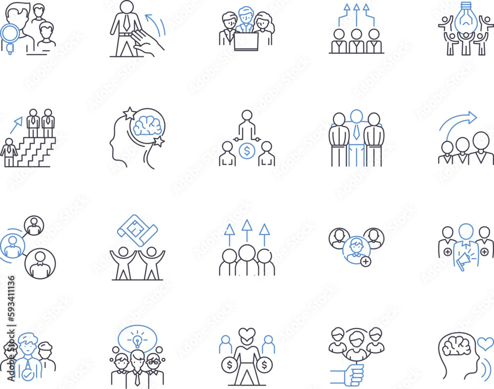 Community and networking outline icons collection. Networking ...