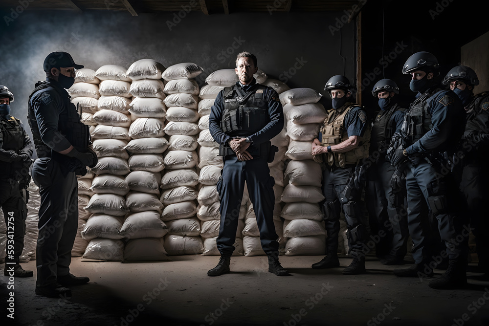 Fully Armed Special Anti-Narcotics Task Forces Soldier. Neural network ...