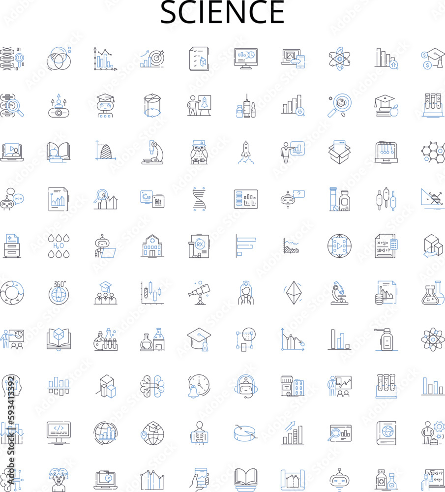 Science outline icons collection. Science, Physics, Chemistry, Biology ...