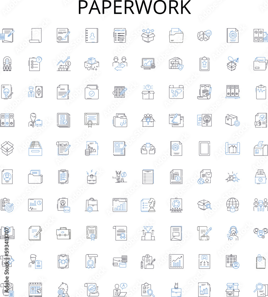 Paperwork outline icons collection. Forms, Documents, Records, Filing ...