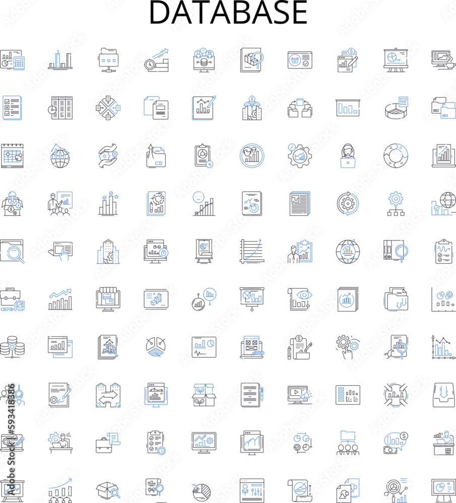 Database Outline Icons Collection Database Dbms Rdbms Sql Oracle Mongodb Cloud Vector