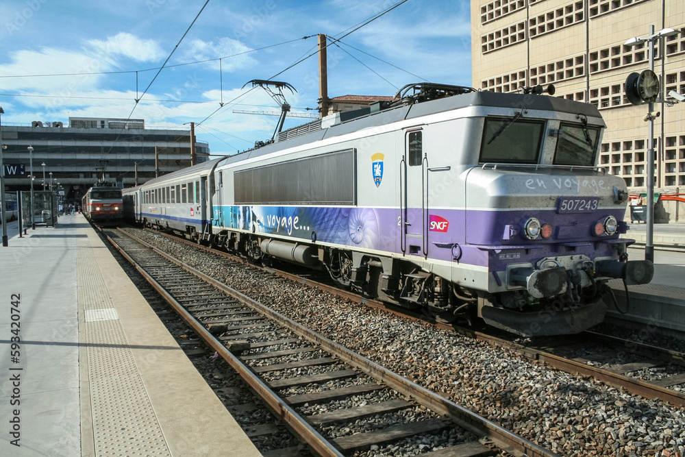 MARSEILLE, FRANCE - OCTOBER 29, 2006: Passenger TER Regional Train in ...