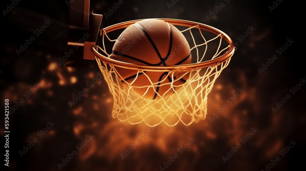 Basketball going into a hoop modern scoring tournament design element ...