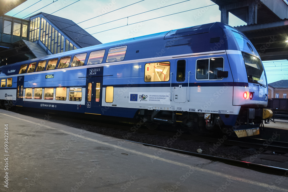 Double decker train, a city elephant, ready for a commuter suburban ...
