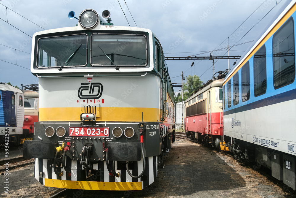 BRNO, CZECHIA - JUNE 21, 2014: Diesel locomotive class 754 from Czech ...