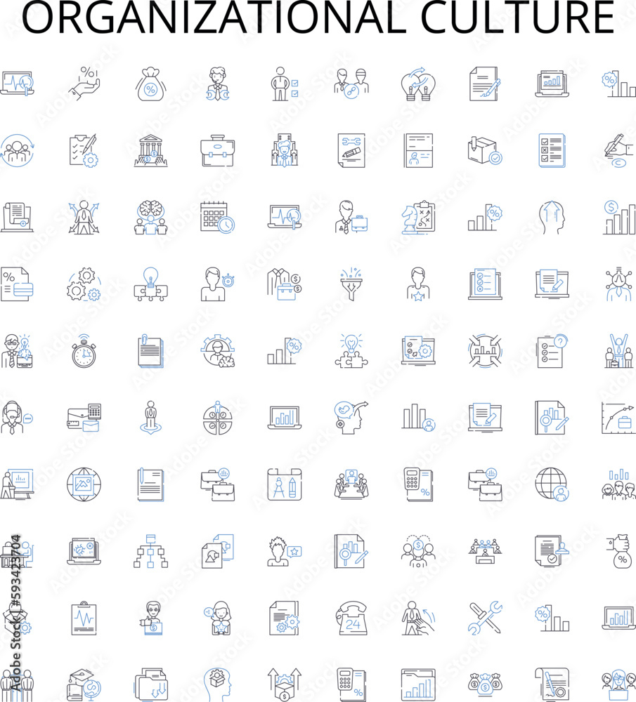 Organizational culture outline icons collection. Organizational ... Organizational culture outline icons collection. Organizational ...