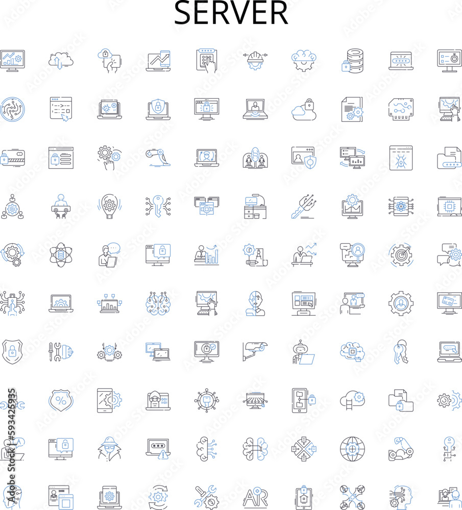 Server Outline Icons Collection Server Hosting Servers Web Server Database Dns Virtual