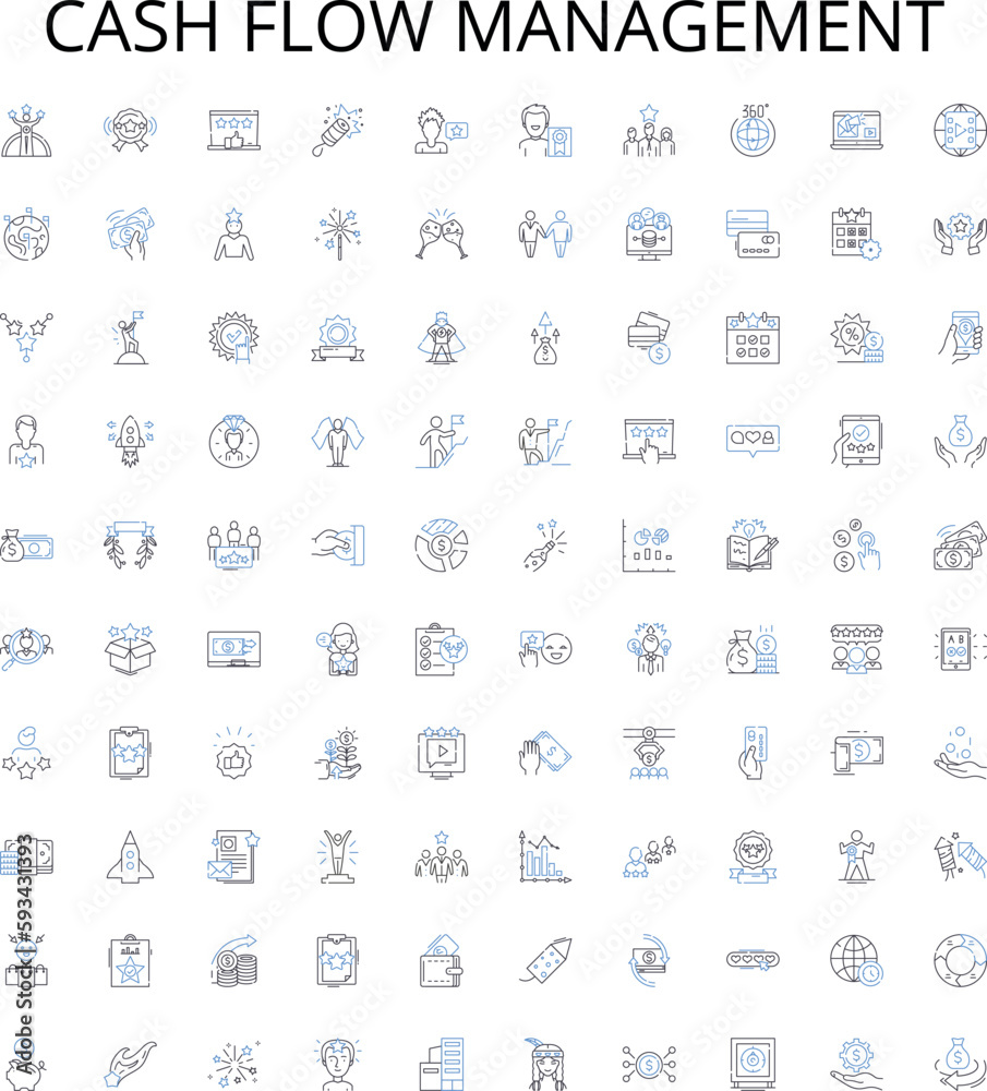 Cash flow management outline icons collection. Cash, Flow, Management ...