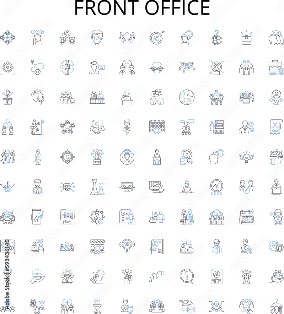 Front office outline icons collection. Front-Office, Reception, Desk ...