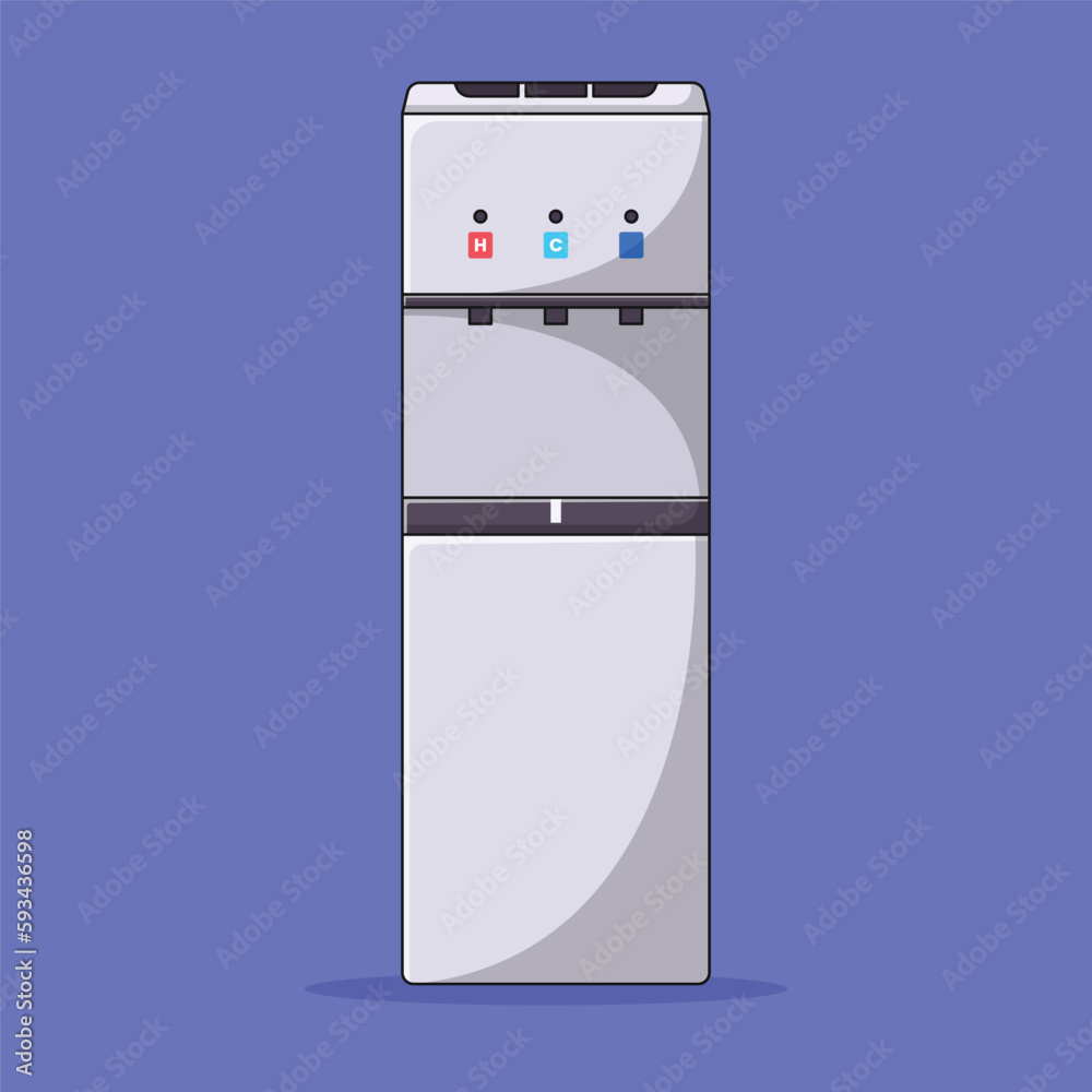 Water Dispenser Vector Icon Illustration with Outline for Design ...