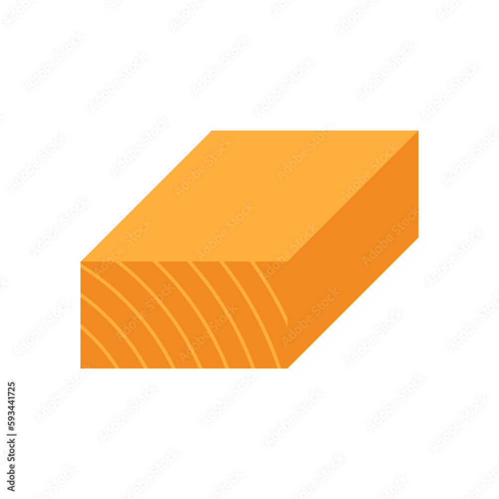 Rectangular wood, girder or lumber vector icon. Natural material by ...