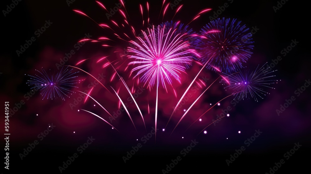 Neon heavy glowing fireworks inside Metaverse Virtual Reality ...